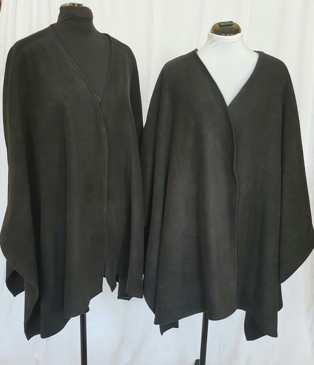 Set of 2 Black Fleece Wrap Shawls - Etsy