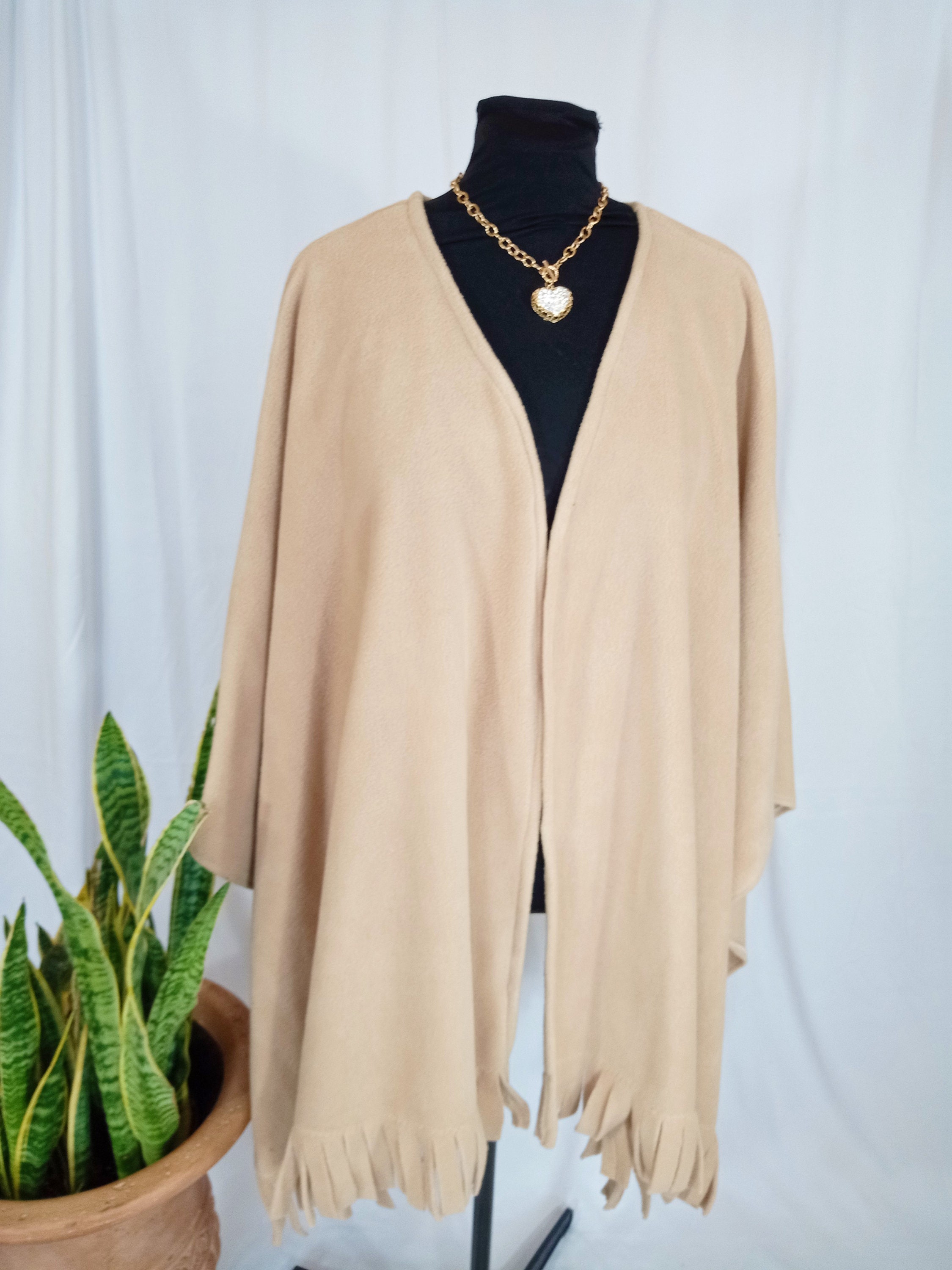 Fleece Wrap Shawl With Fringe - Etsy