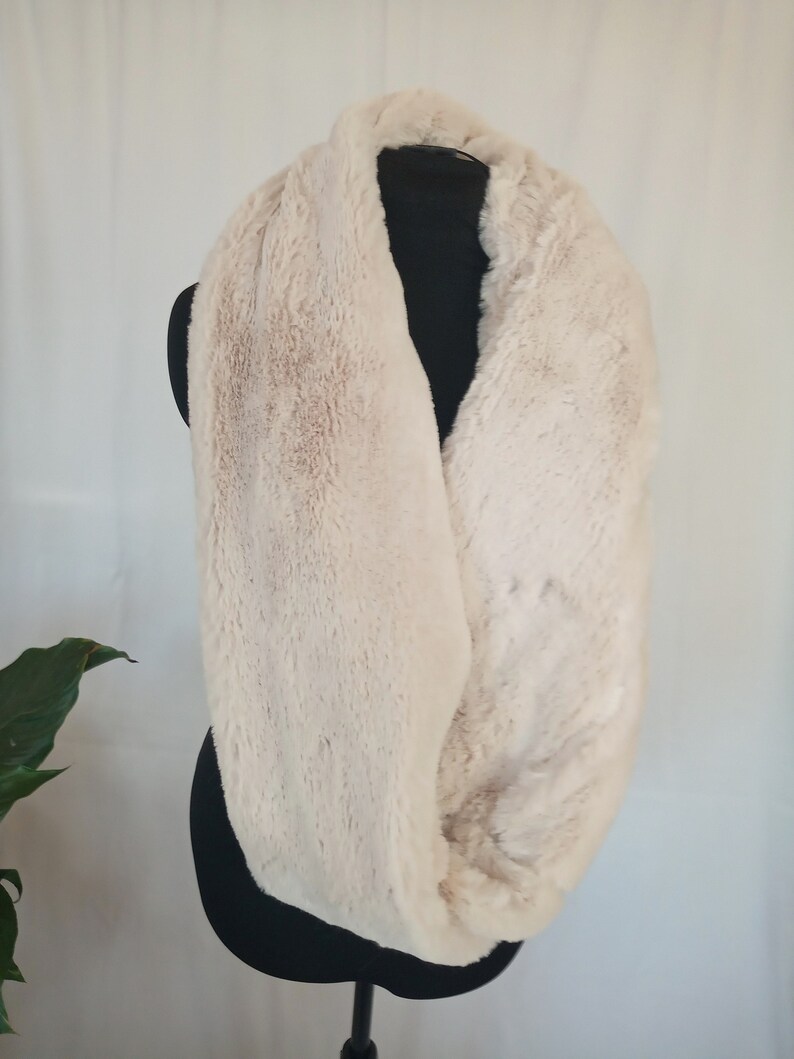 Cream Fashion Faux Fur Twisted Infinity Scarf - Etsy