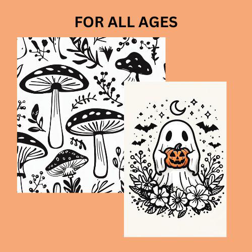 Fall Halloween Coloring Pages | 6 Coloring Pages | Instant Download PDF ...