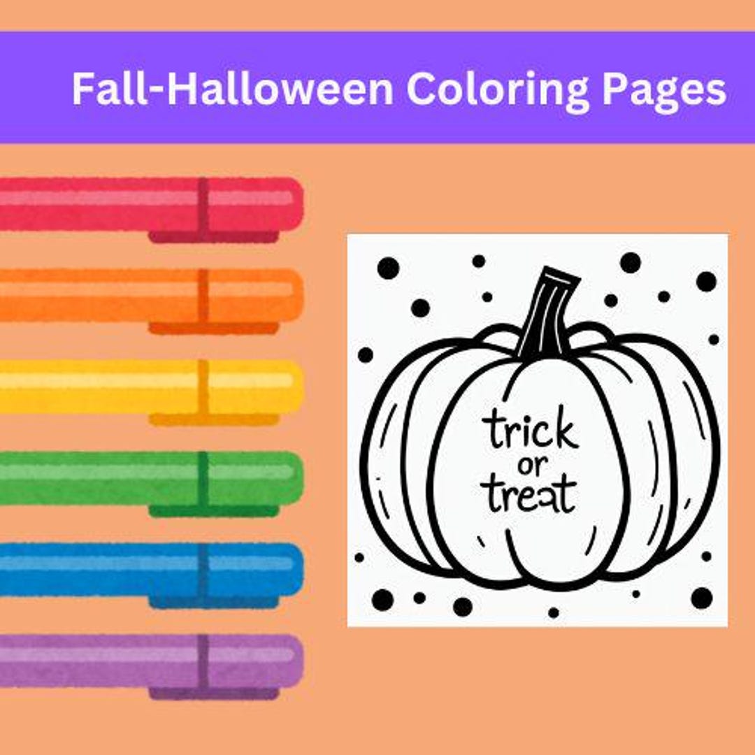 Fall Halloween Coloring Pages | 6 Coloring Pages | Instant Download PDF ...