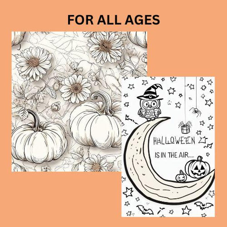 Fall Halloween Coloring Pages | 6 Coloring Pages | Instant Download PDF ...