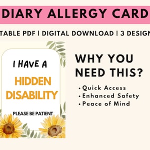 Hidden Health Condition Disability Awareness Card Awareness Medical ...