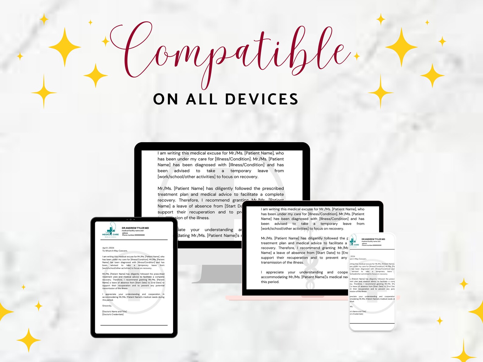 Editable Dentist Excuse Note Dr Excuse Template Doctor's Note for Work ...