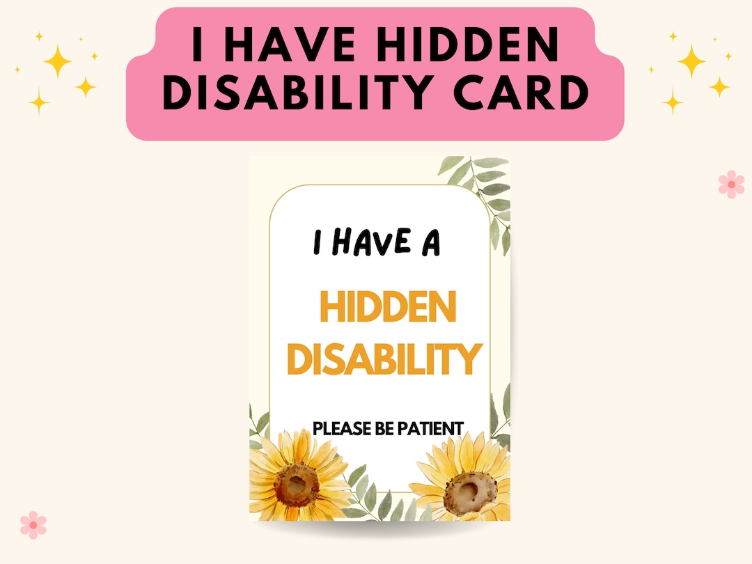 Hidden Health Condition Disability Awareness Card Awareness Medical ...