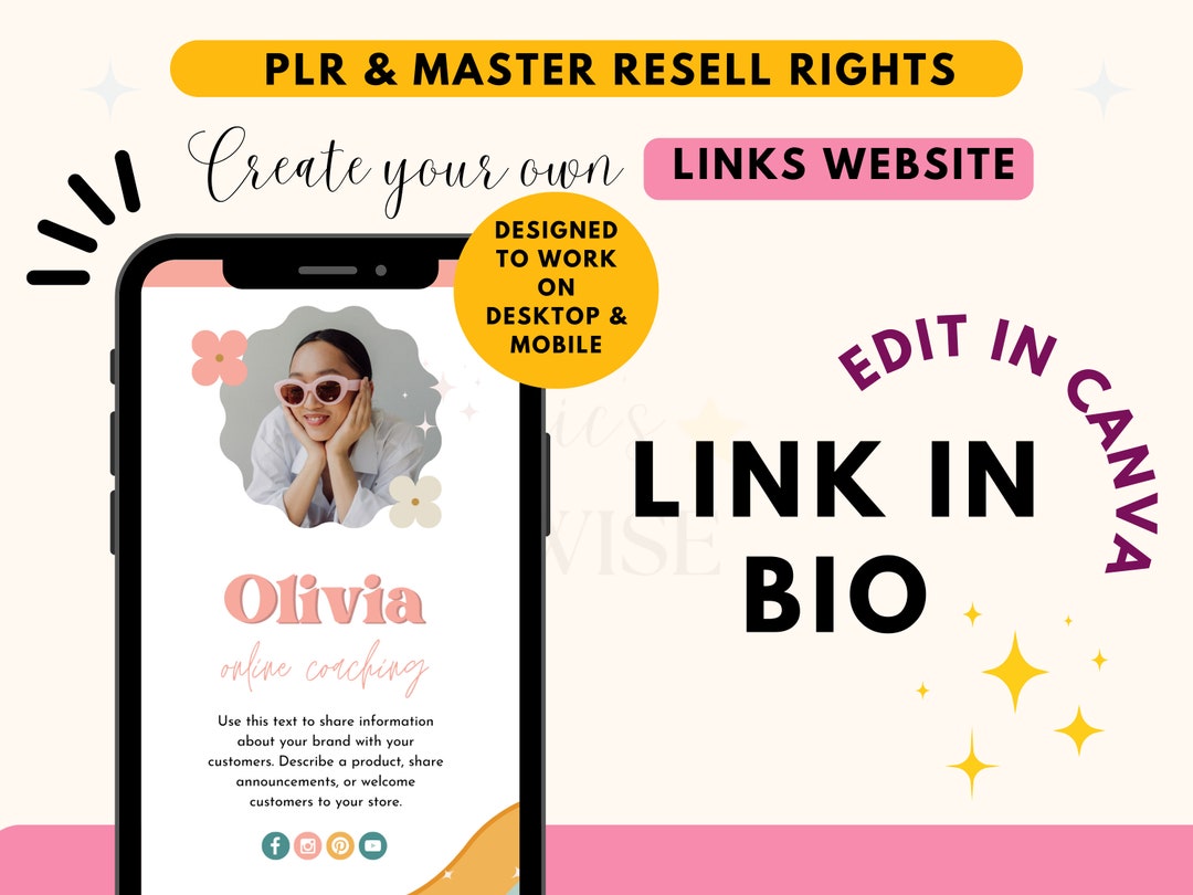 Link in Bio Canva Editable Template in Cottagecore Green Sage Instagram ...