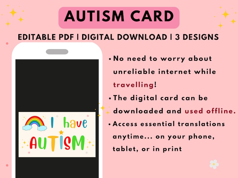 Autism ID Medical Card - Personalized Emergency Info for Safety ...
