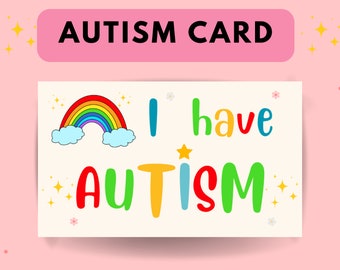 Autism Adhd Disability ID Medical Alert Card - I Have Autism Adhd ...