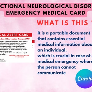 Functional Neurological Disorder (FND) Awareness Medical Alert ID Card ...