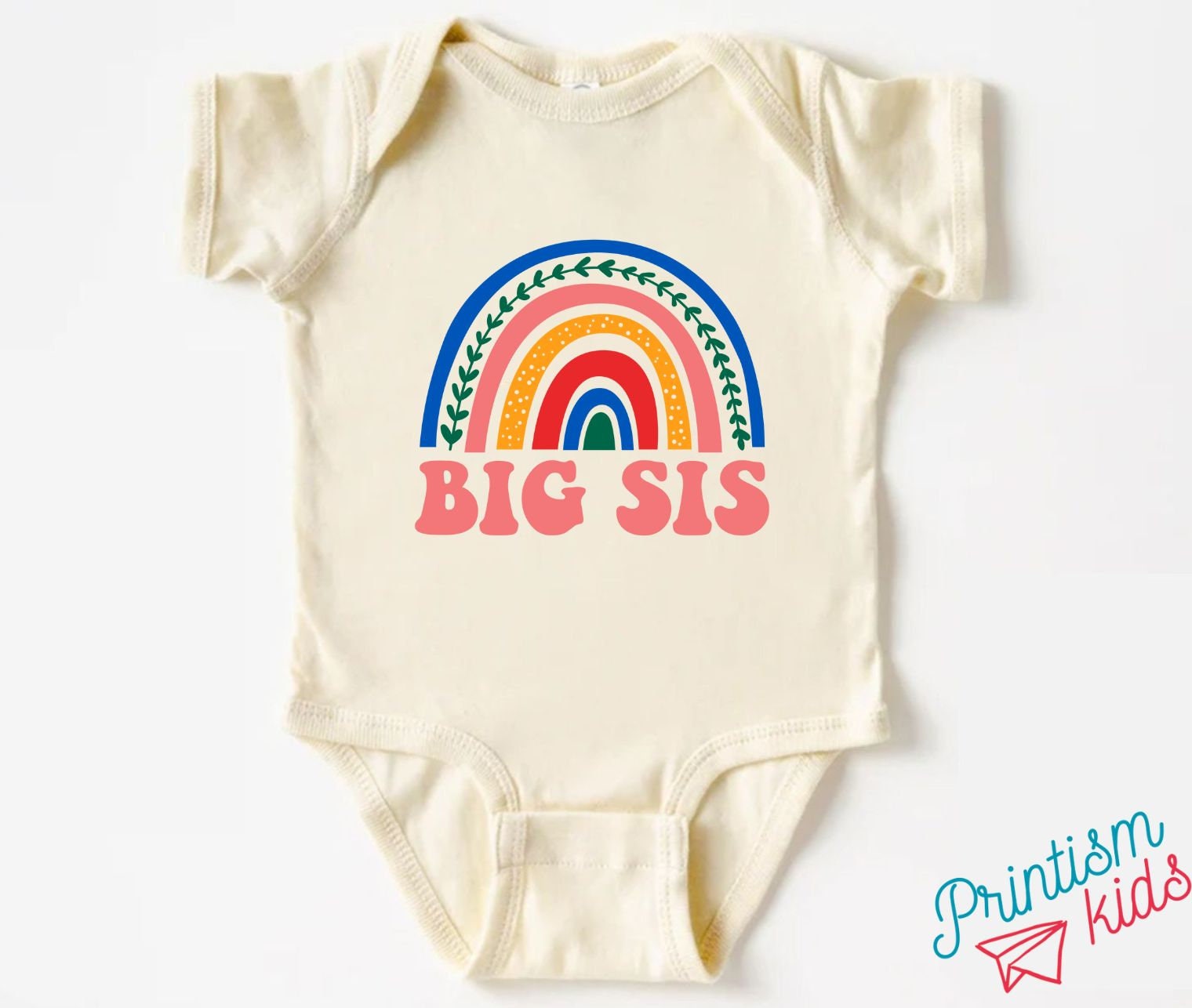 Retro Big Sister Toddler Shirt Rainbow Sibling Kids Shirt Natural Big Sister Toddler Tee - Etsy
