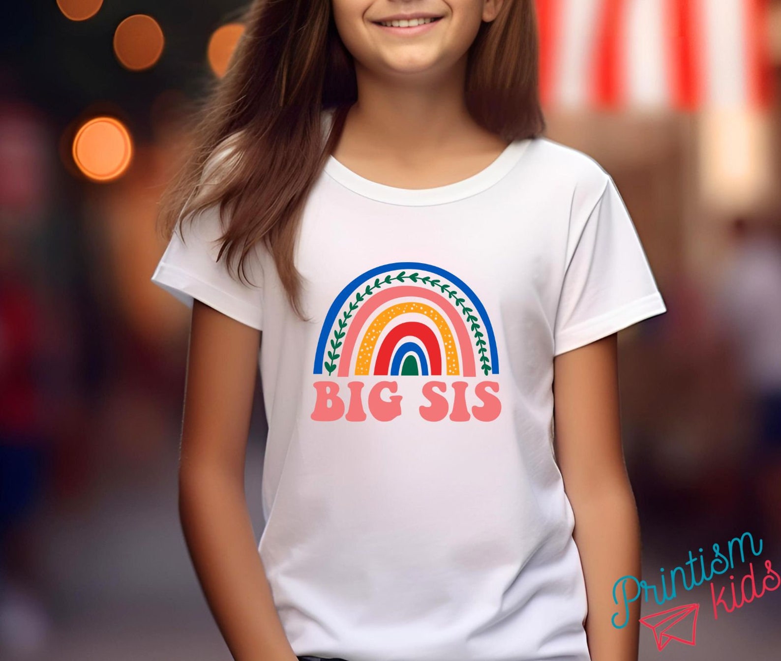 Retro Big Sister Toddler Shirt Rainbow Sibling Kids Shirt Natural Big Sister Toddler Tee - Etsy