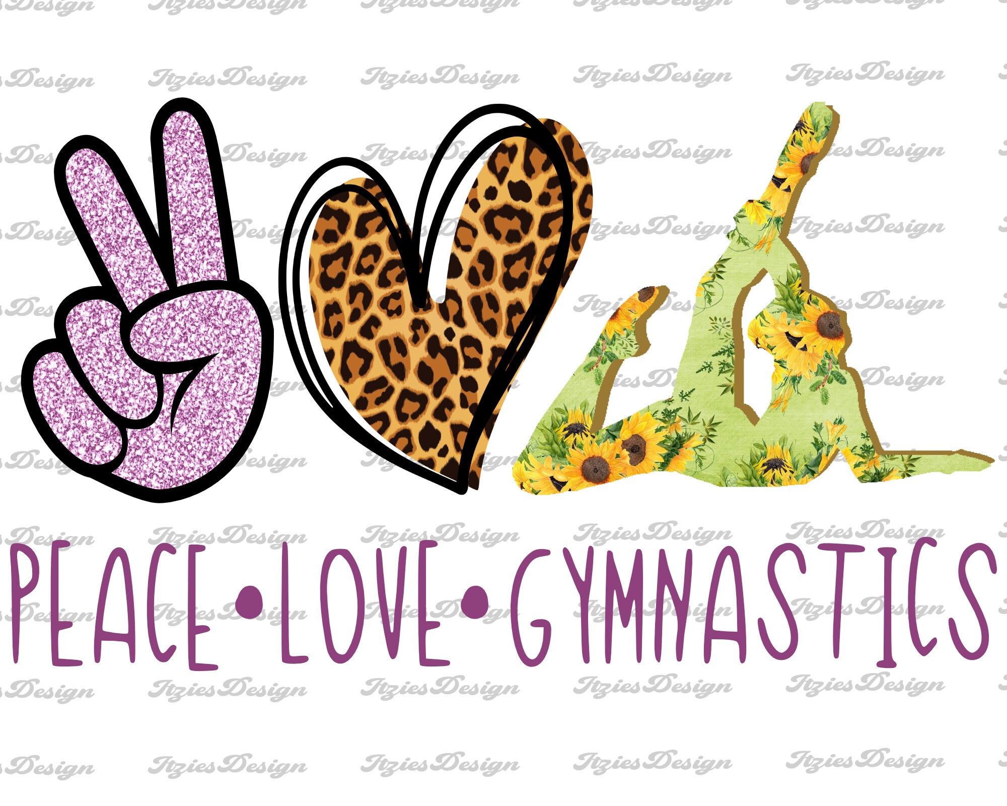 Peace Love Gymnastics Clip Art