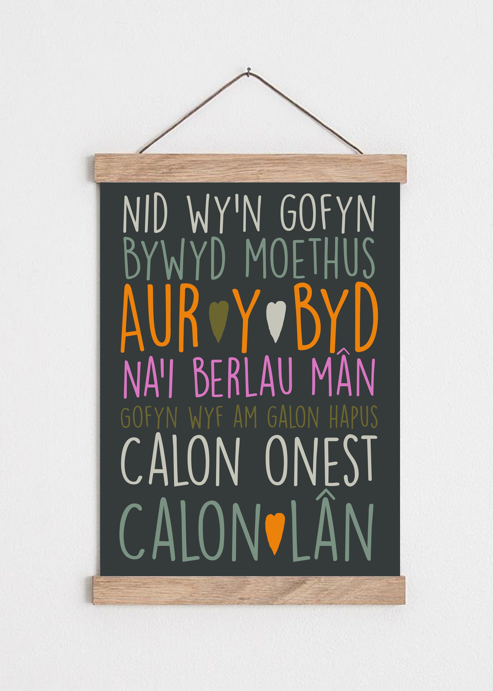 Calon Lan Black A4 Print Cymraeg - Etsy UK