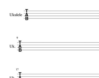 Blank Ukulele Tab - Etsy