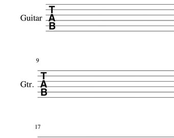 Printable Simple Blank Guitar Tab Paper Digital Download - Etsy