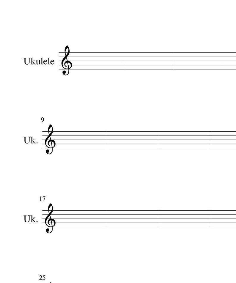 Blank Ukulele Notation - Etsy