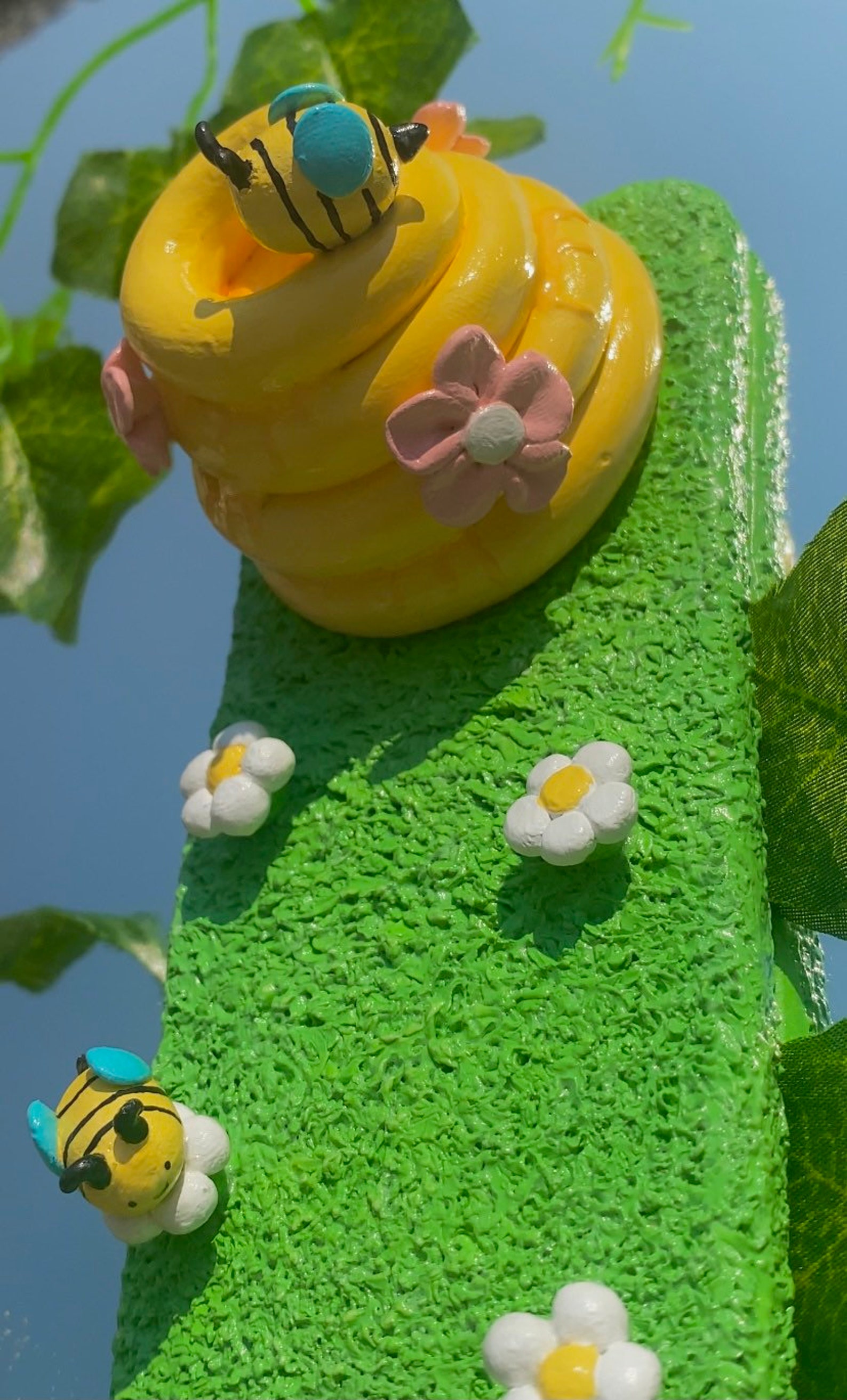 Handmade Clay Bee Hive With Flowers Long Incense Burner/holder - Etsy