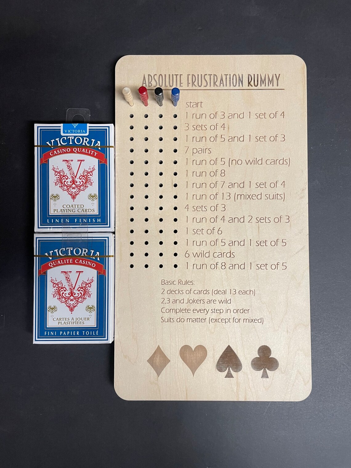 Absolute Frustration Rummy W/ Cards and Pegs - Etsy