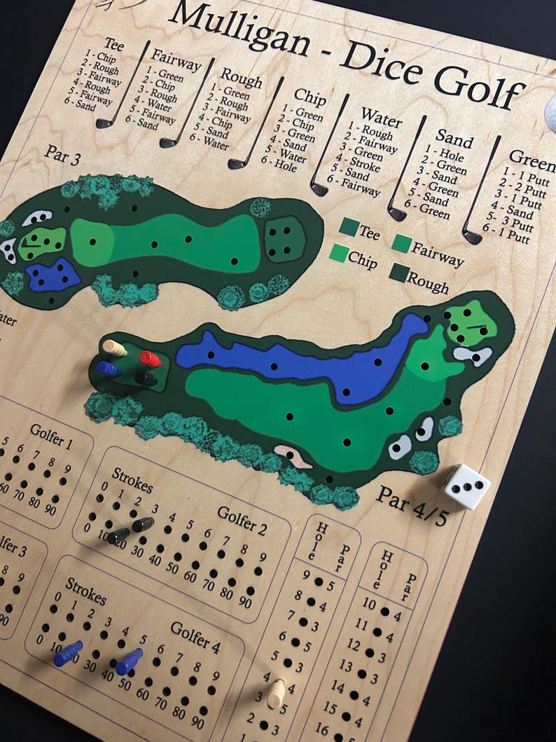 Maple Dice Golf Board Game: Tabletop Family Fun - Etsy