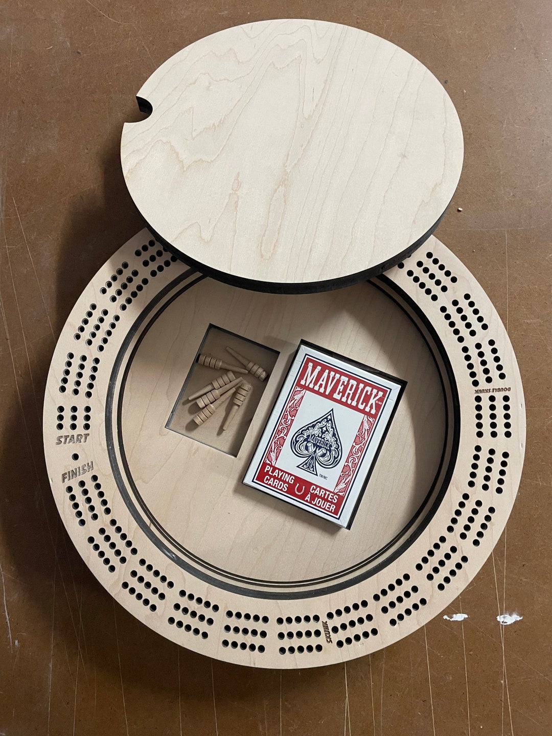 Custom 11" Maple Cribbage Board – Personalized With Sports Team or ...