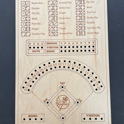 Cnc/laser Baseball Dice Game Cut File - Etsy Canada