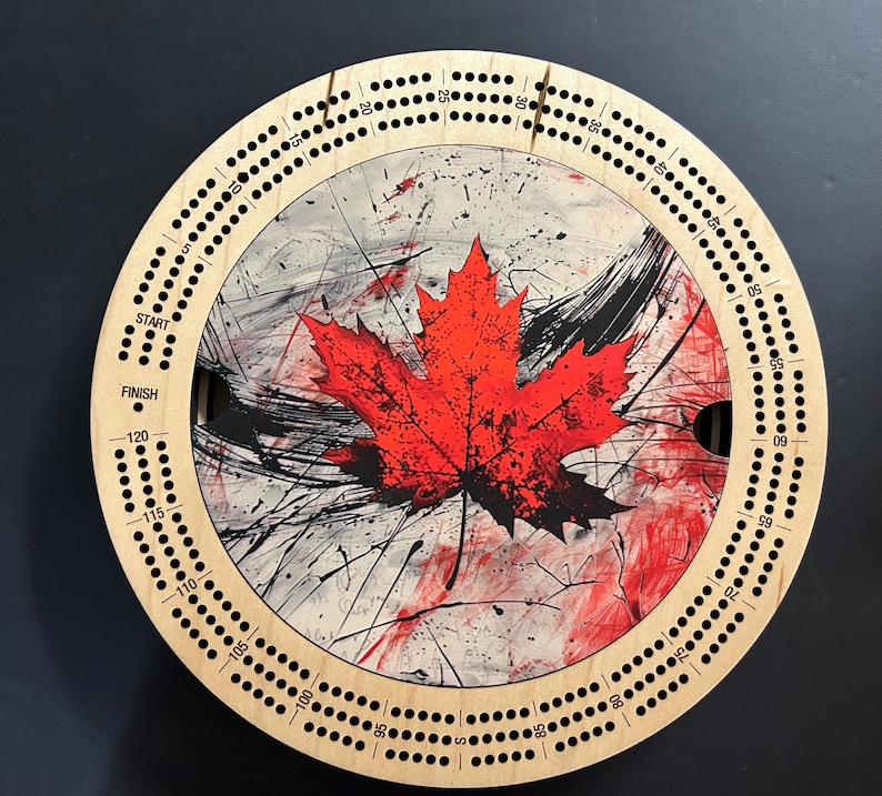 Round Cribbage Board - Colour Printed Images - Etsy