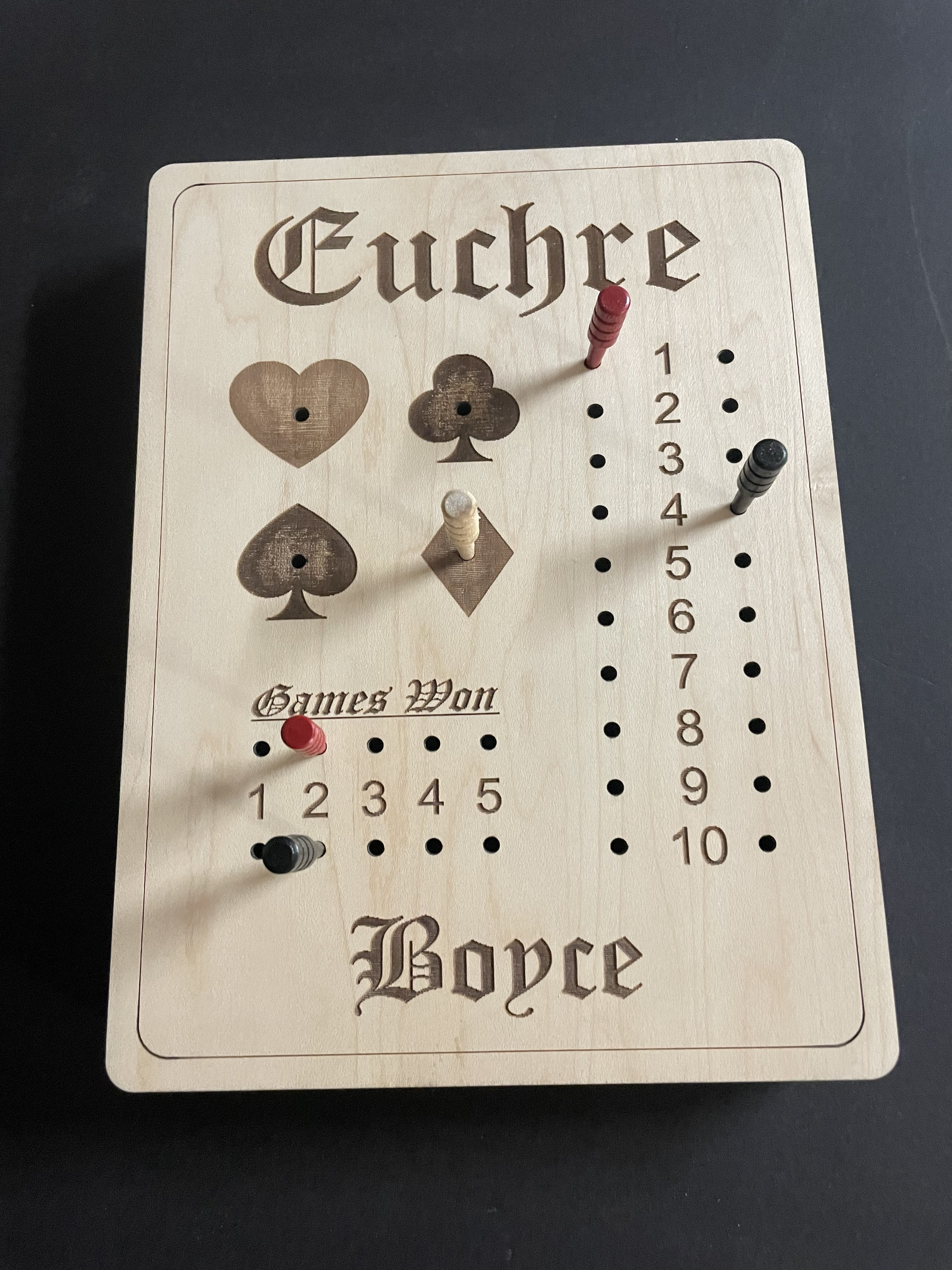 Euchre Scoreboard With Cards and Pegs. - Etsy