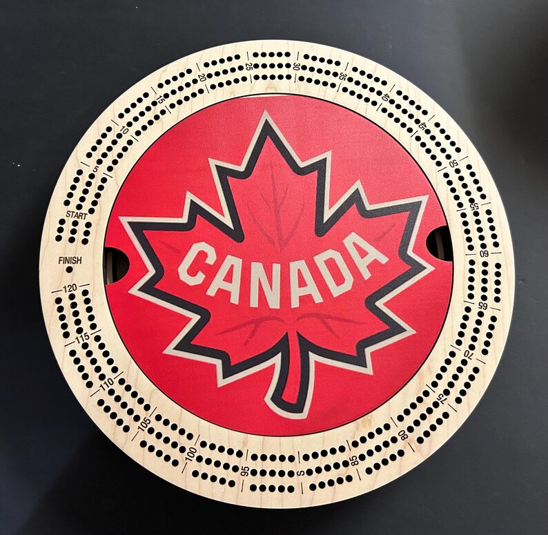 Round Cribbage Board - Colour Printed Images - Etsy