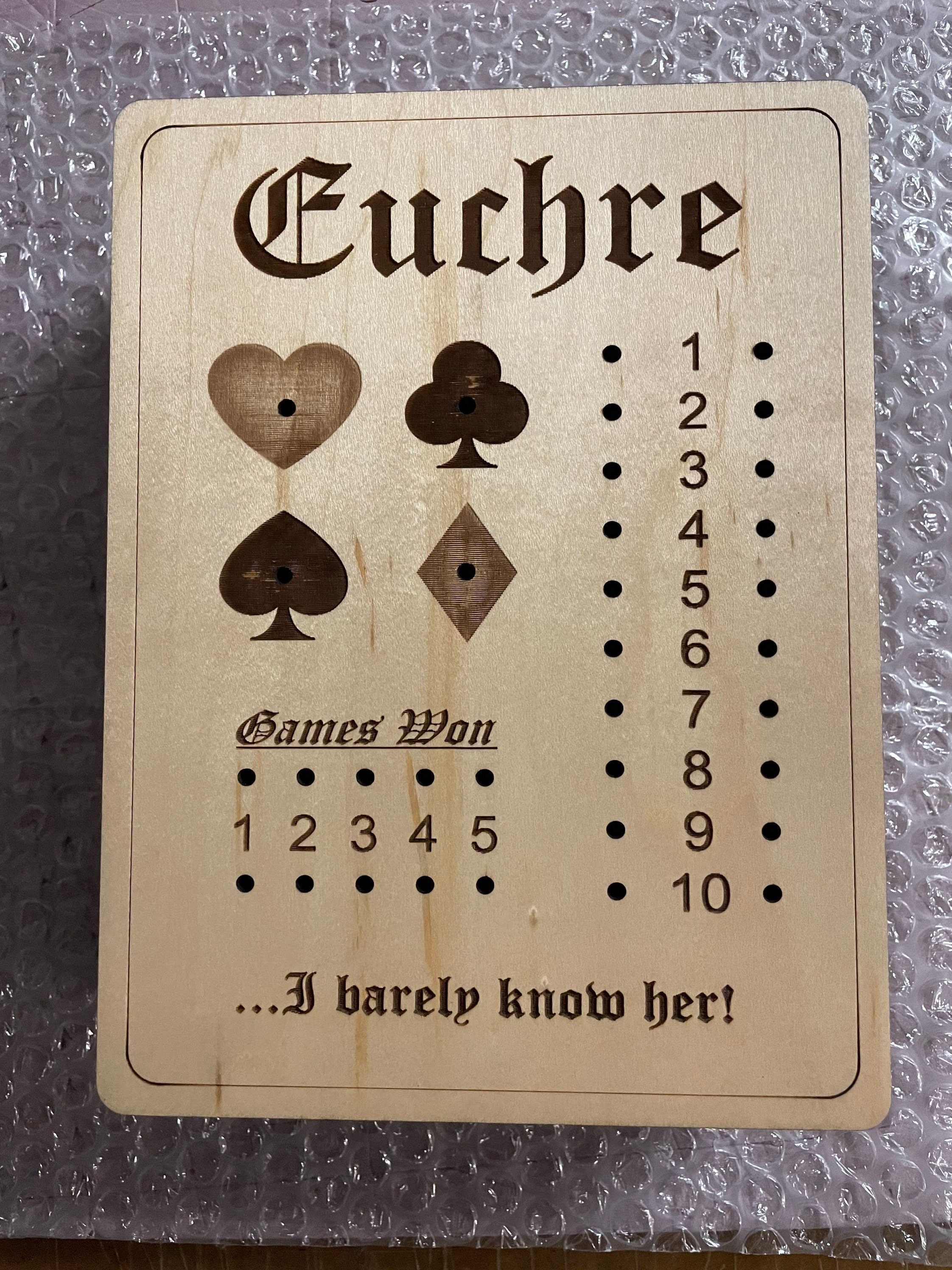 Euchre Scoreboard With Cards and Pegs. - Etsy