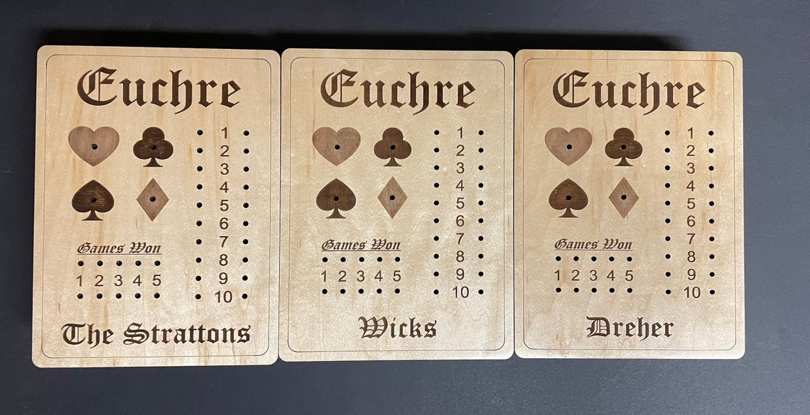Euchre Scoreboard With Cards and Pegs. - Etsy