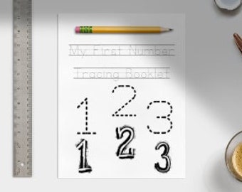 Number 7 Recognition and Tracing Worksheet - Plain - Etsy