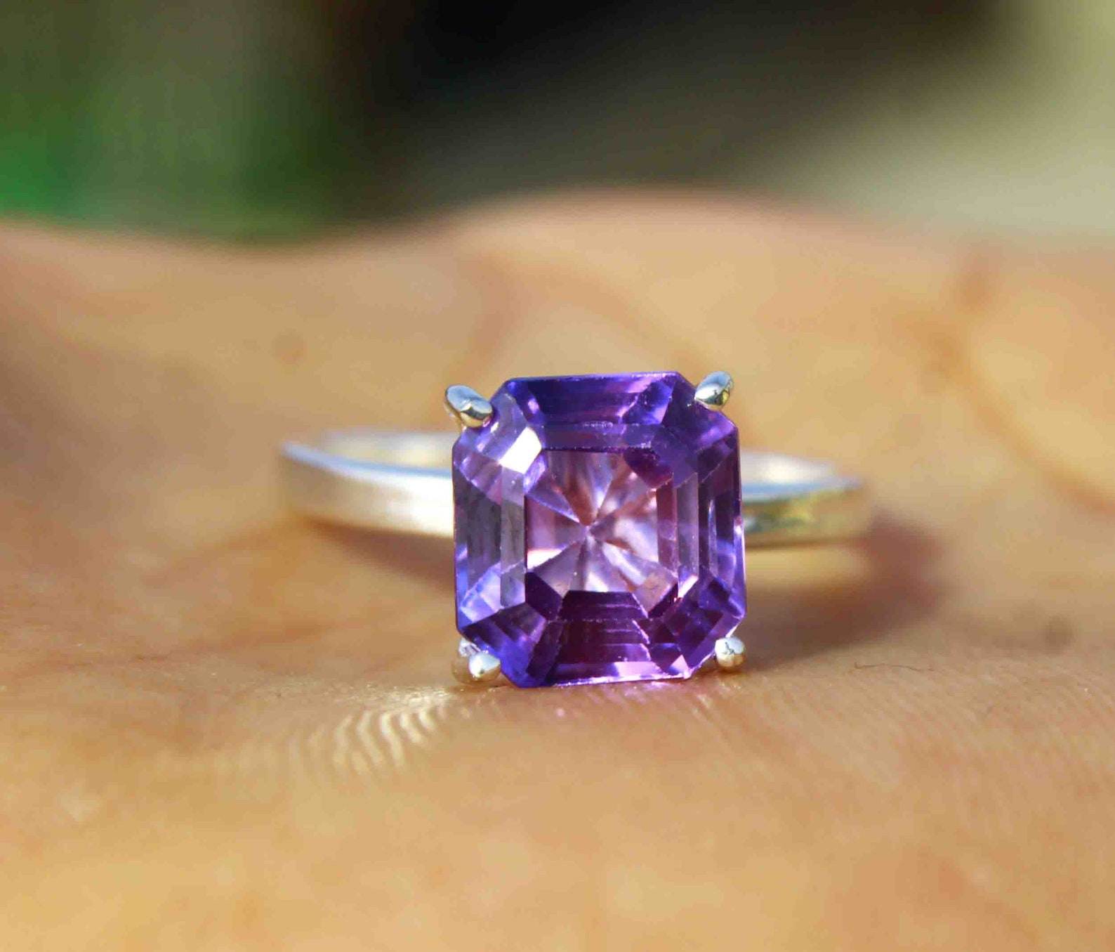 Unique Violet Sapphire Ring 13.30 Ct Natural 925 Sterling | Etsy