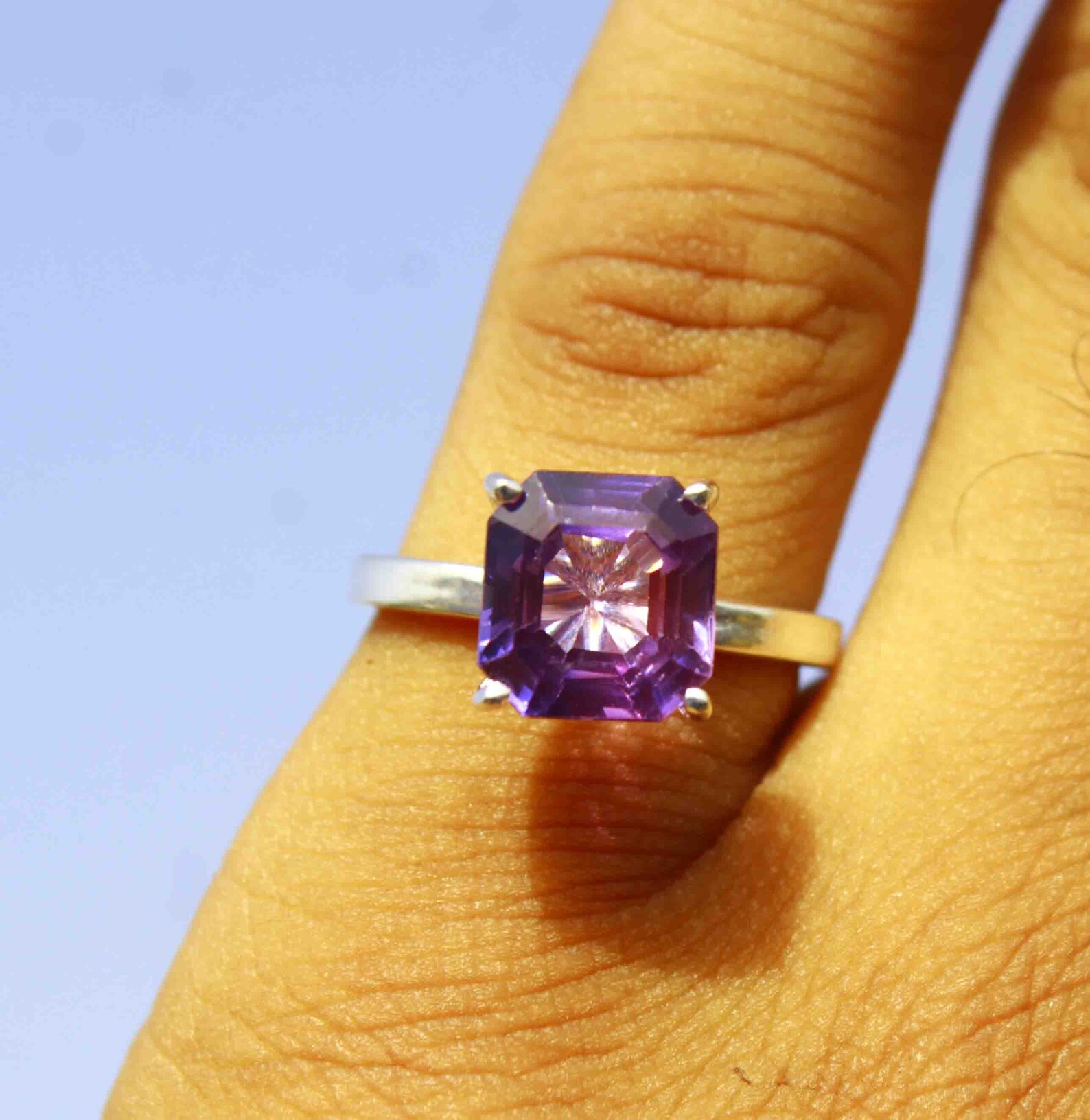 Unique Violet Sapphire Ring 13.30 Ct Natural 925 Sterling | Etsy
