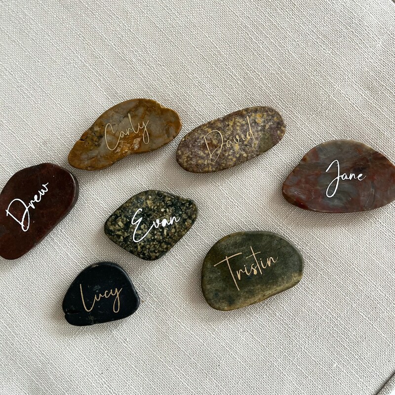 Rock Place Card - Etsy