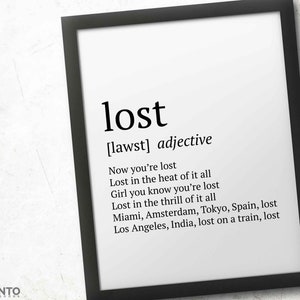 Lost Dictionary Definition Channel Orange Lyrics Poster - Etsy