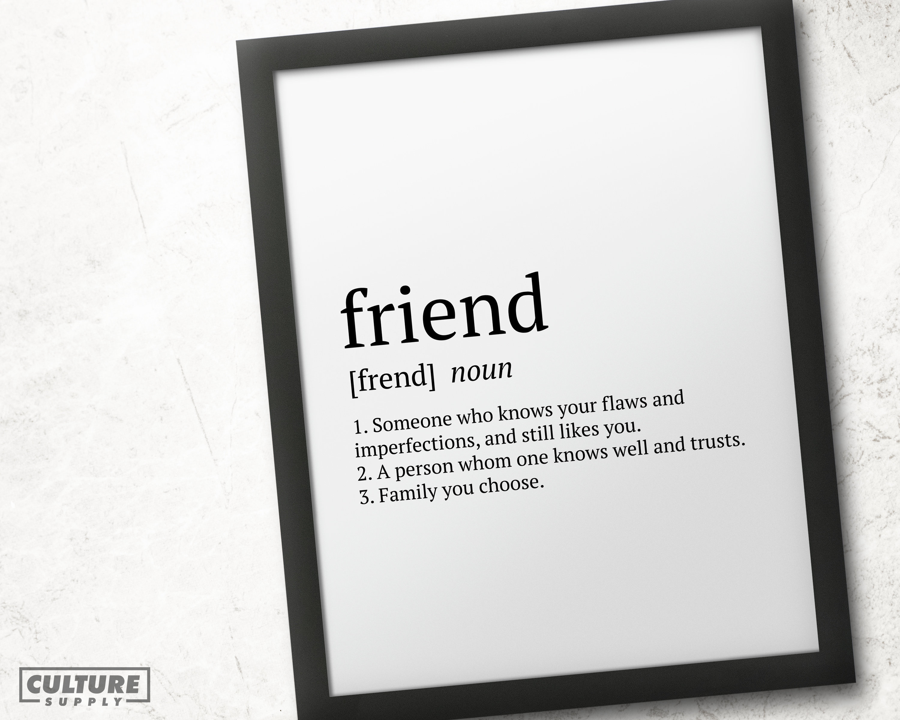 Friend Dictionary Definition Friendship Gifts Best Friend | Etsy