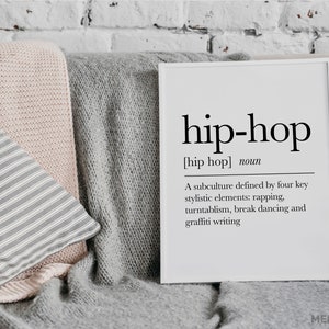 Hip-hop Definition Print, Music Wall Decor, Hip Hop Decor, Hip Hop Sign ...