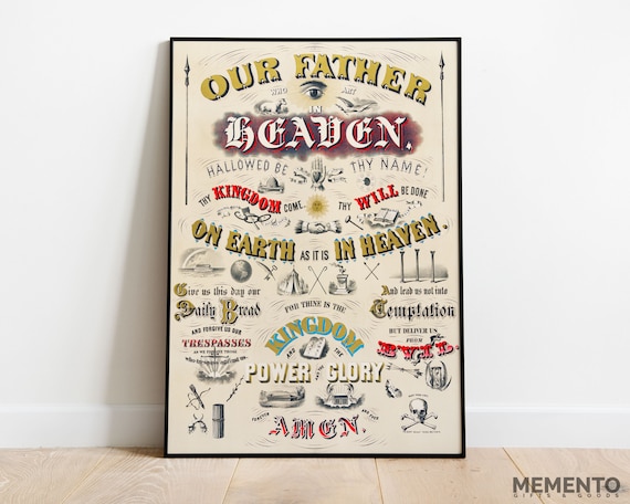 Our Father Prayer Vintage Poster Christianity Wall Art - Etsy