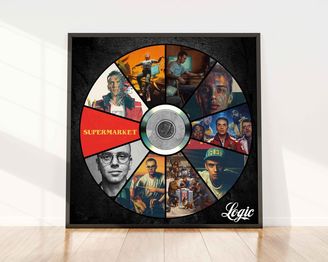 Logic Discography CD Album Collage Mashup Poster, Hip Hop Fans Gift ...