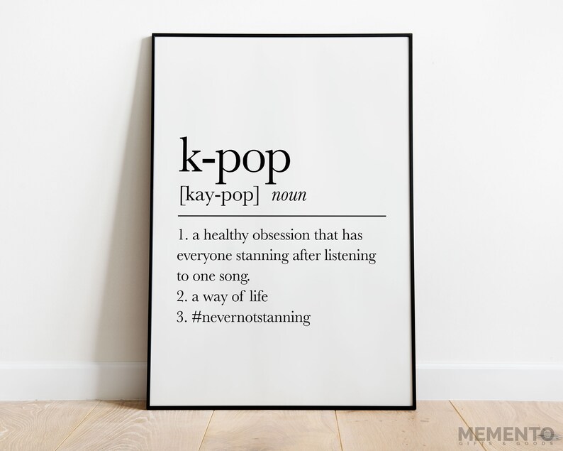 K-pop Definition Print Music Wall Decor K-pop Decor K-pop | Etsy