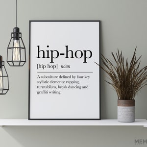 Hip-hop Definition Print, Music Wall Decor, Hip Hop Decor, Hip Hop Sign ...