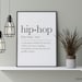 Hip-hop Definition Print, Music Wall Decor, Hip Hop Decor, Hip Hop Sign ...