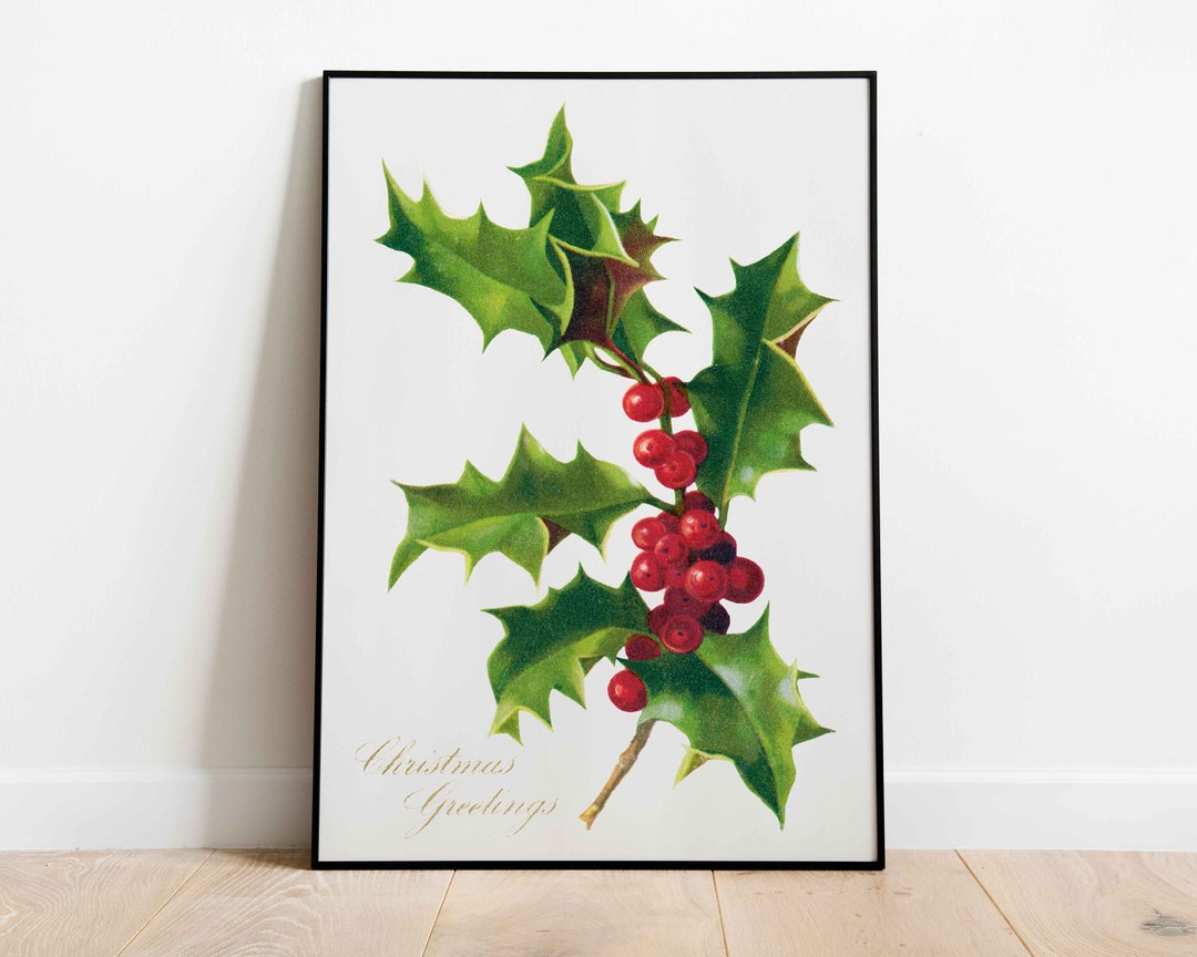 Vintage Christmas Mistletoe Poster, Christmas Decor, Christmas ...