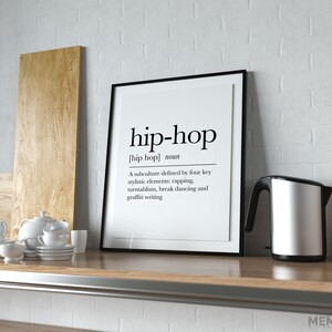 Hip-hop Definition Print, Music Wall Decor, Hip Hop Decor, Hip Hop Sign ...