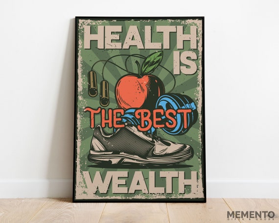 Health is Wealth Vintage Premium Poster Gym Decoration - Etsy