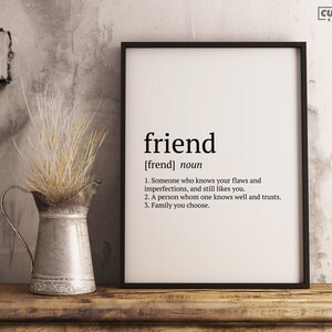 Friend Dictionary Definition Friendship Gifts Best Friend - Etsy