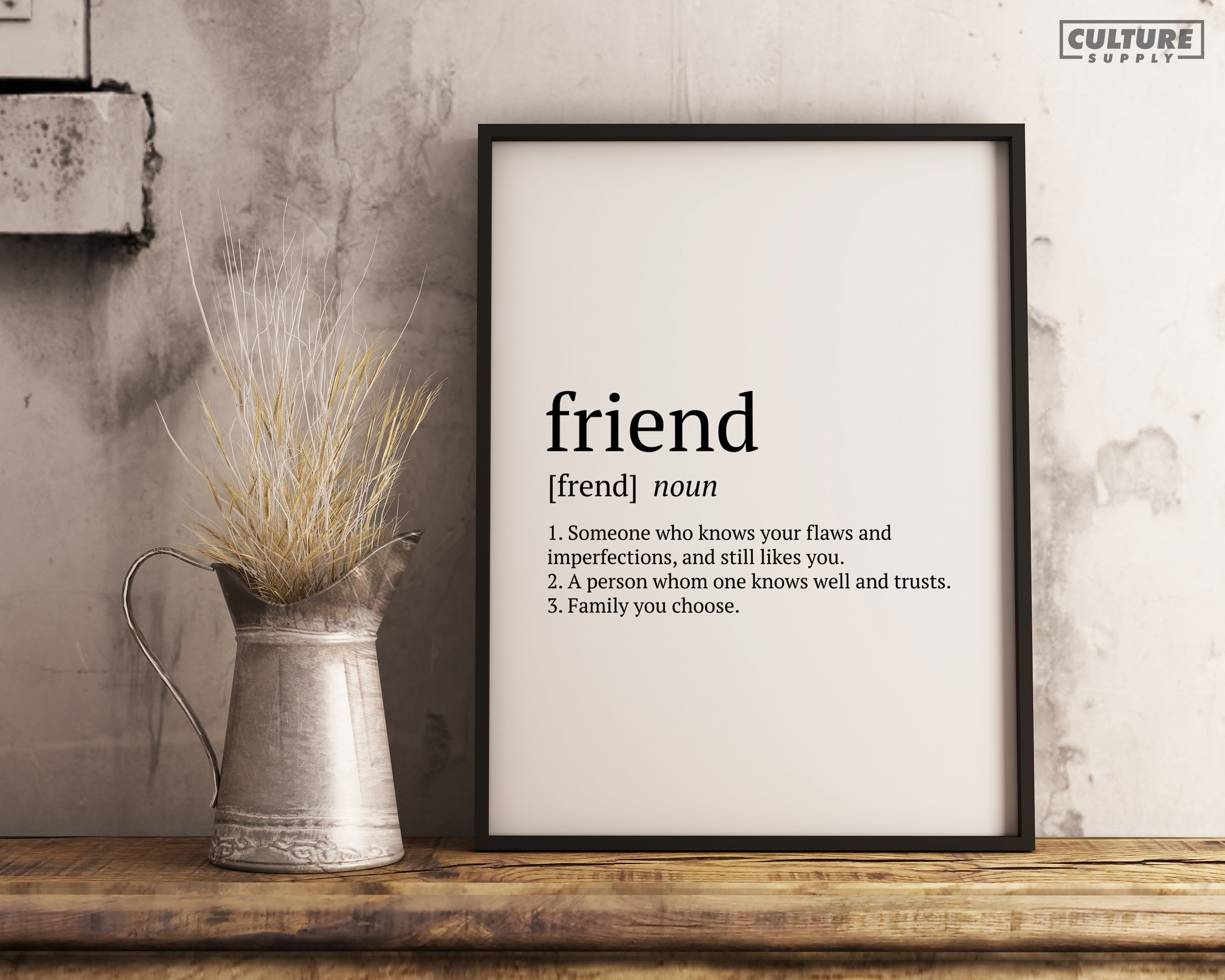 Friend Dictionary Definition Friendship Gifts Best Friend | Etsy