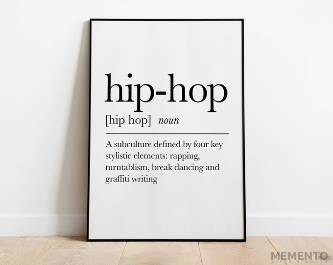 Hip-hop Definition Print, Music Wall Decor, Hip Hop Decor, Hip Hop Sign ...