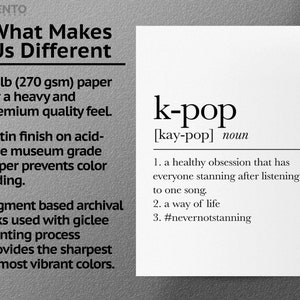K-pop Definition Print, Music Wall Decor, K-pop Decor, K-pop Sign, K ...