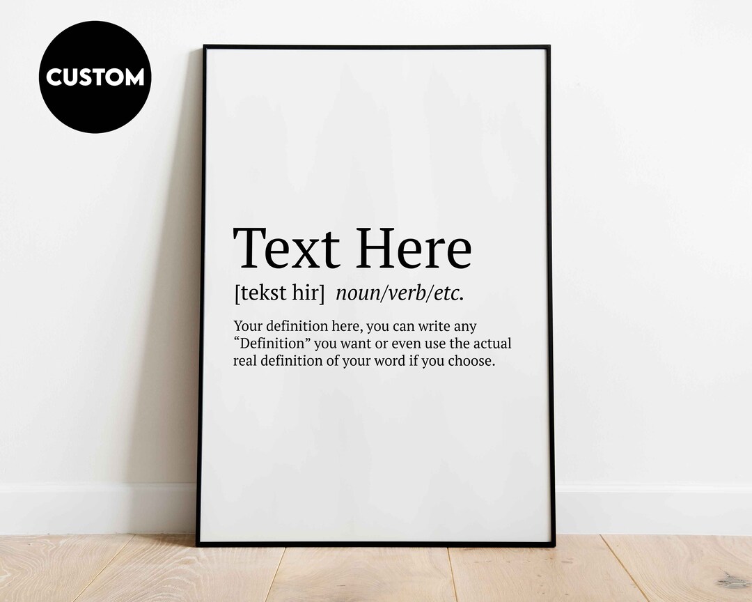 Custom Definition Print, Personalized Gift for Friends & Family - Etsy